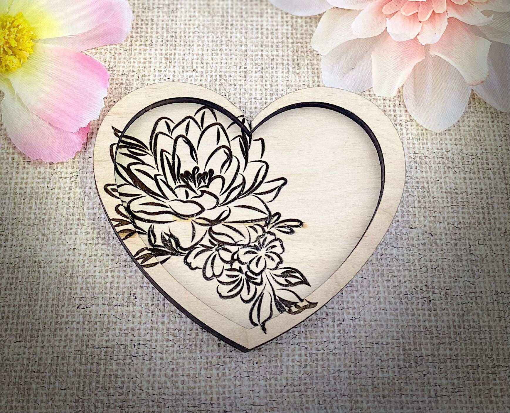 Hand Drawn Floral Engraved Trinket Ring Dish SVG Glowforge Laser SVG ...