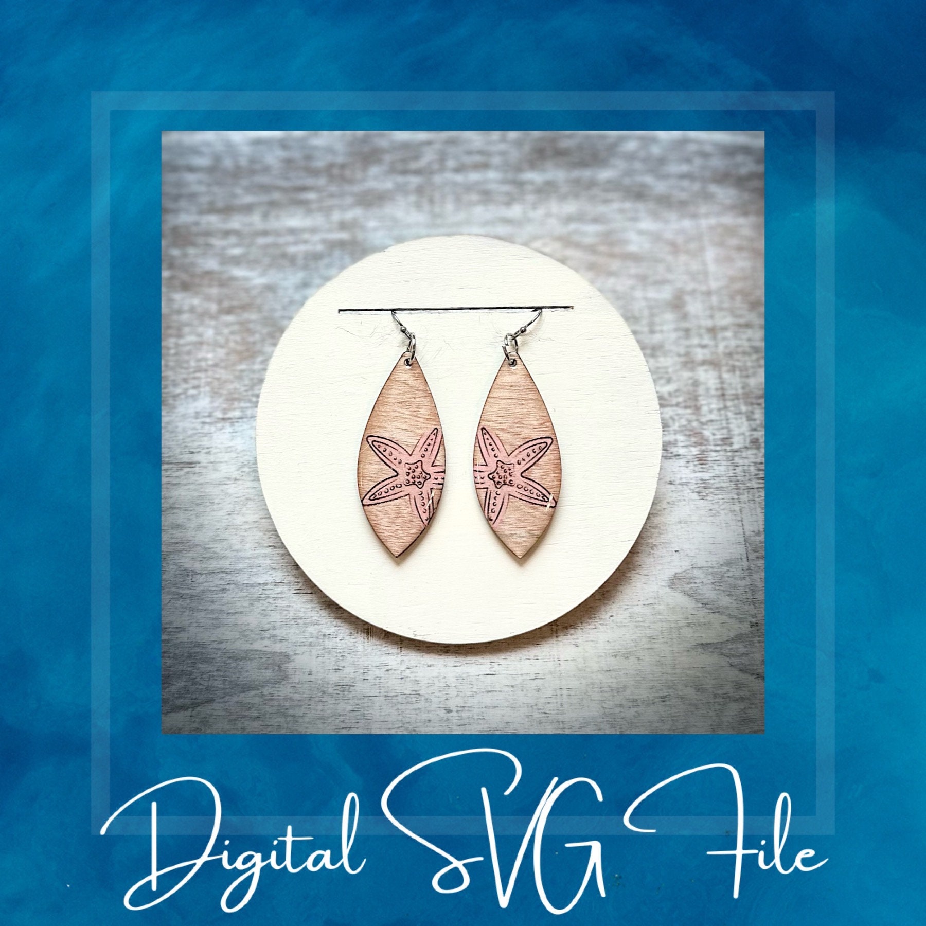 6 Hand Drawn engraved Sea Shell Earrings SVG Glowforge Laser - Etsy