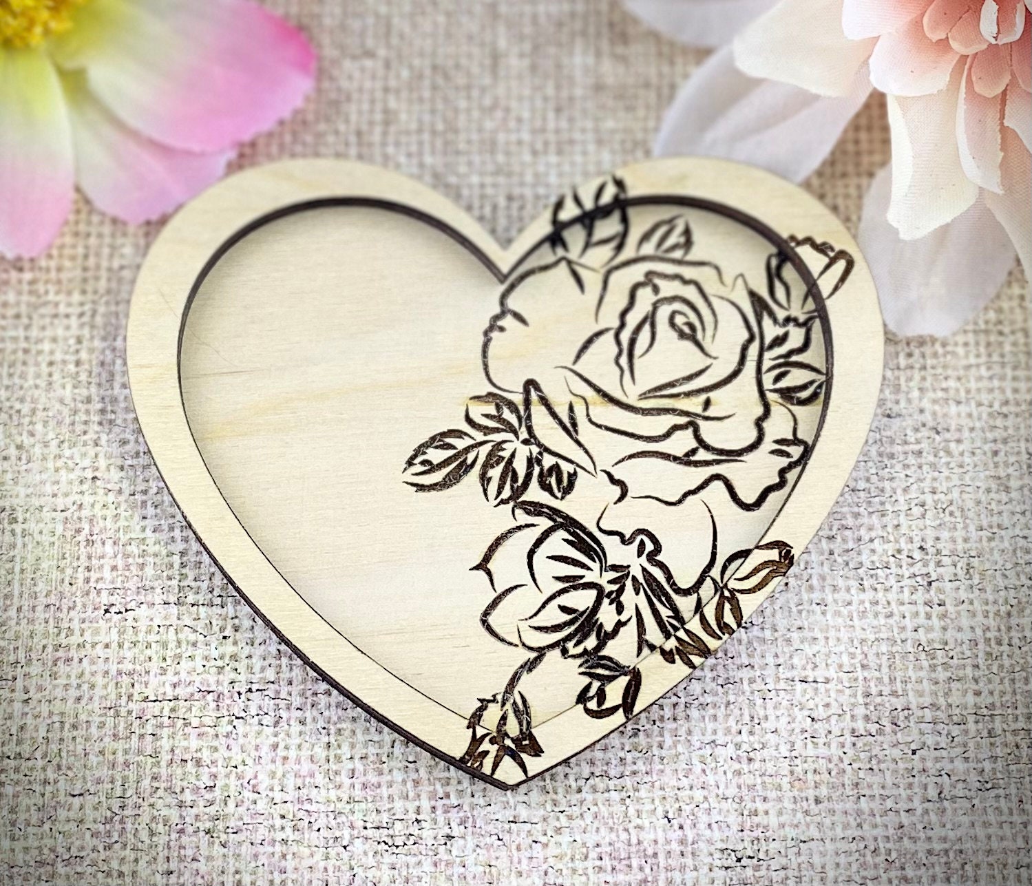 Hand Drawn Floral Engraved Trinket Ring Dish SVG Glowforge - Etsy