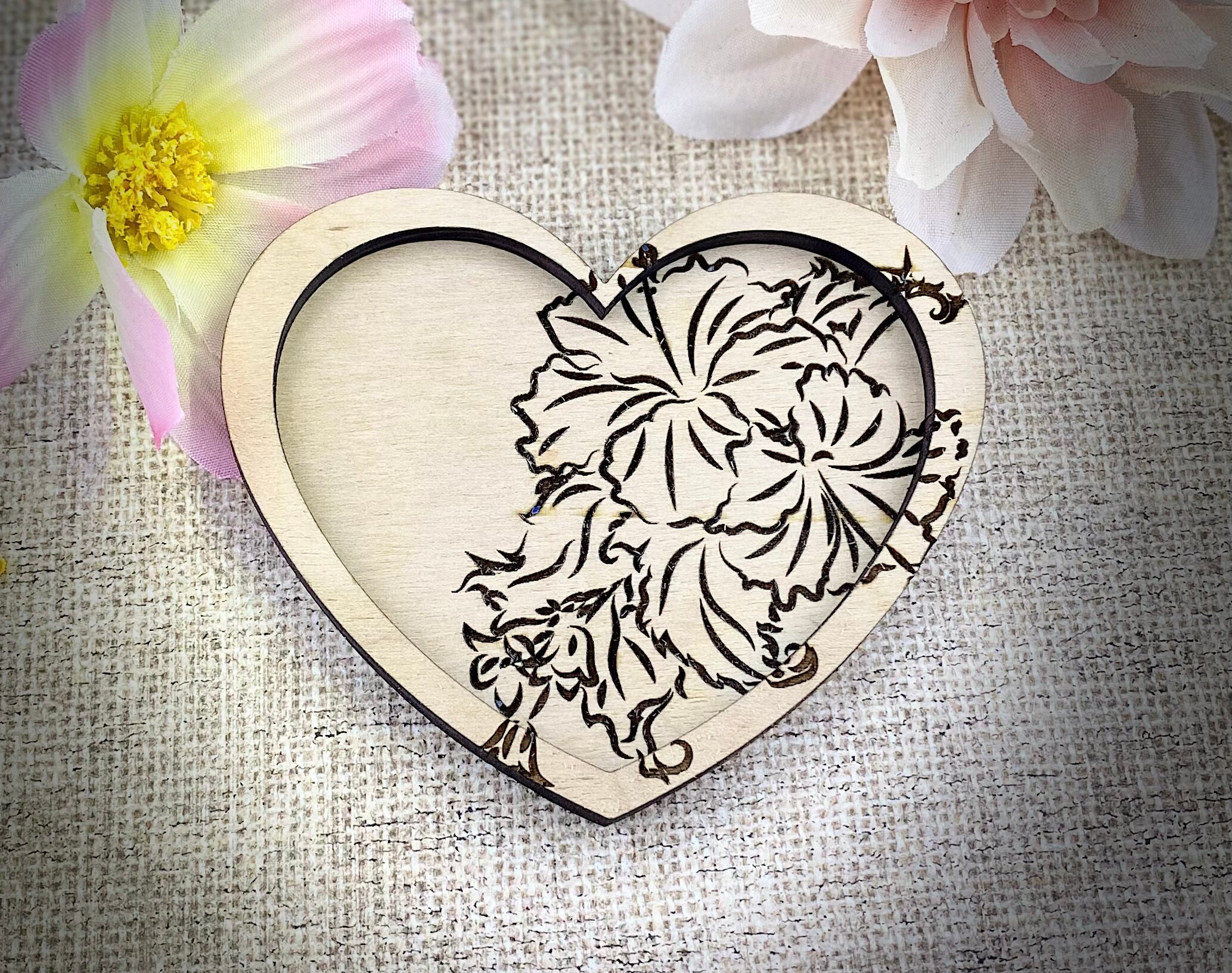 Hand Drawn Floral Engraved Trinket Ring Dish SVG Glowforge - Etsy