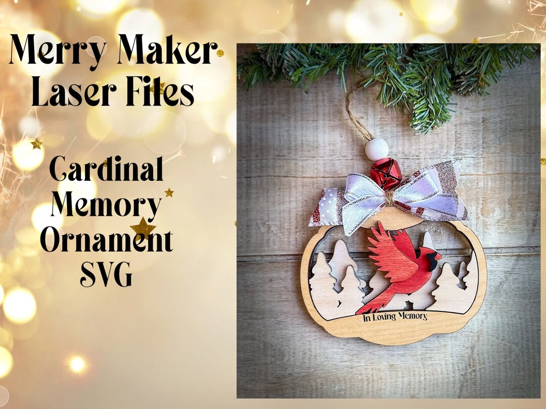 Cardinal Memorial Ornament Laser SVG File - Etsy