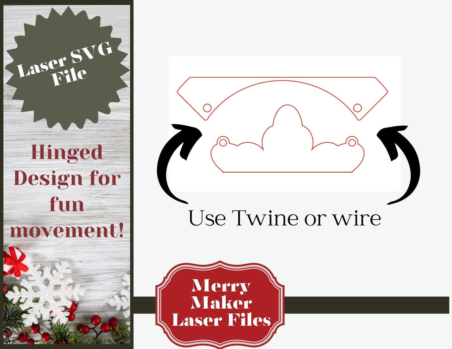 Swinging Flakes Christmas Ornament SVG Laser File - Etsy