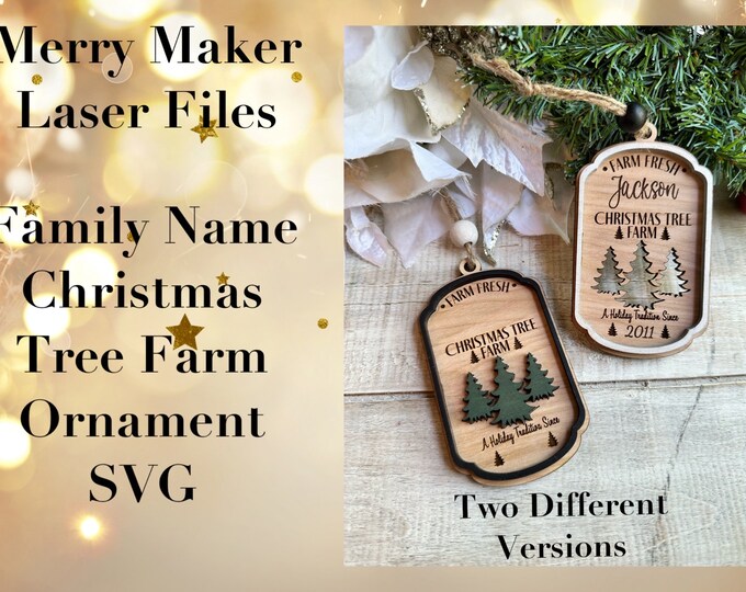 Christmas Tree Farm Name Ornament SVG Laser File - Etsy