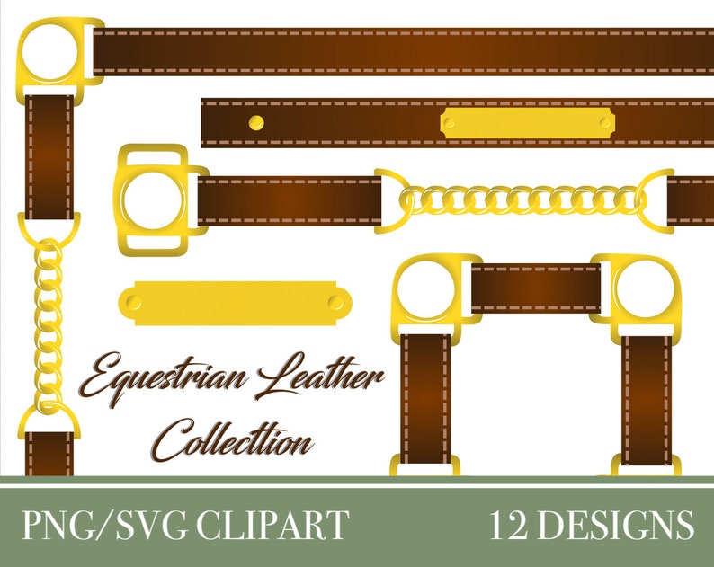 Equestrian Leather and Halter Hardware Digital Clipart SVG and PNG ...