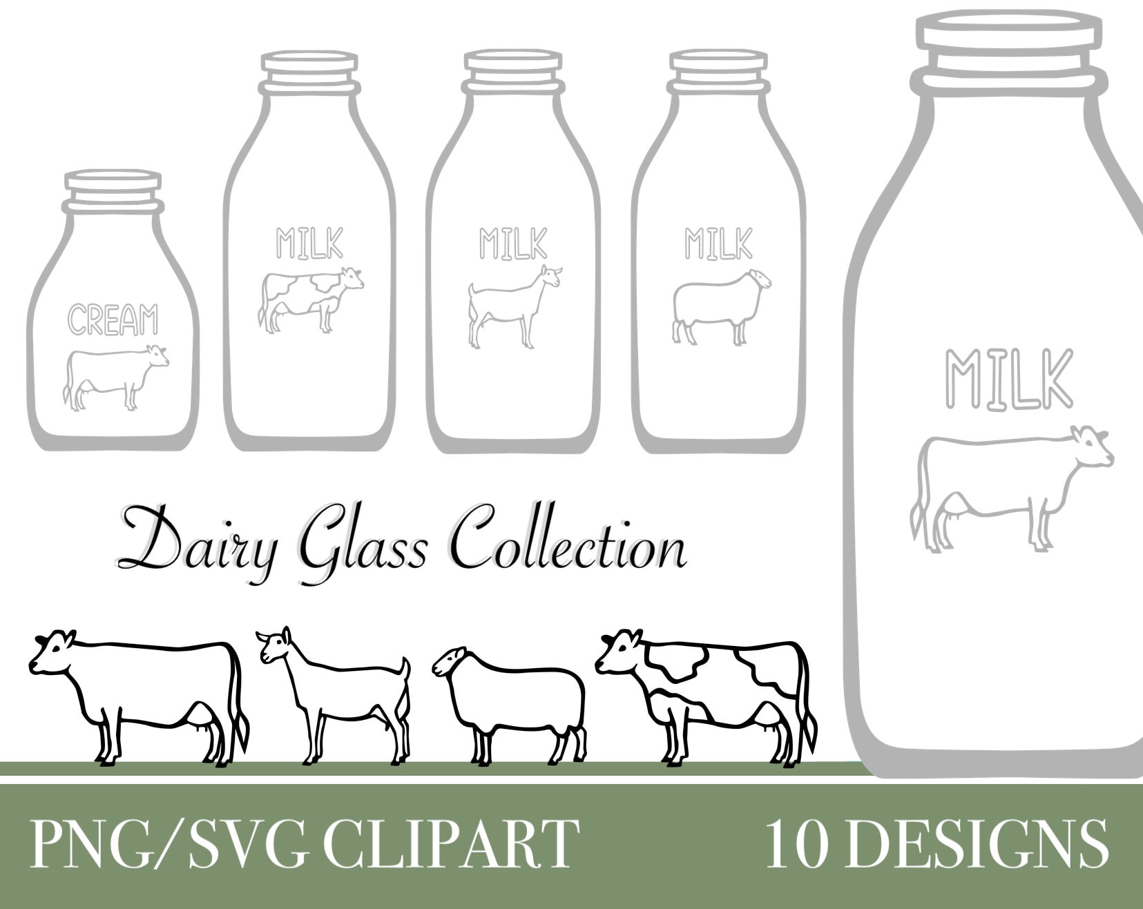Cows Milk Clipart Outline