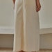 Jeni Denim Midi Skirt Cream White Front Slit Tie Waist Belt Skirt - Etsy