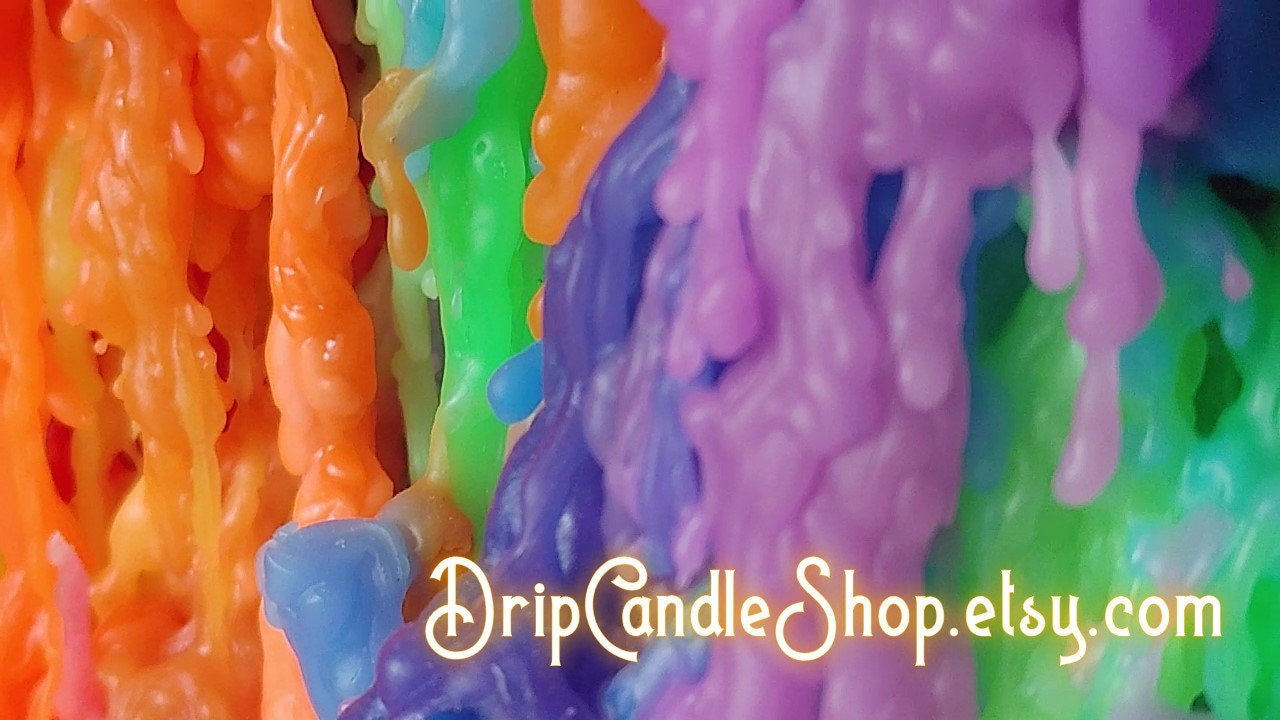100 Drip Candles Only .99 Each Bottle Dripping Candles, Color Drippy ...