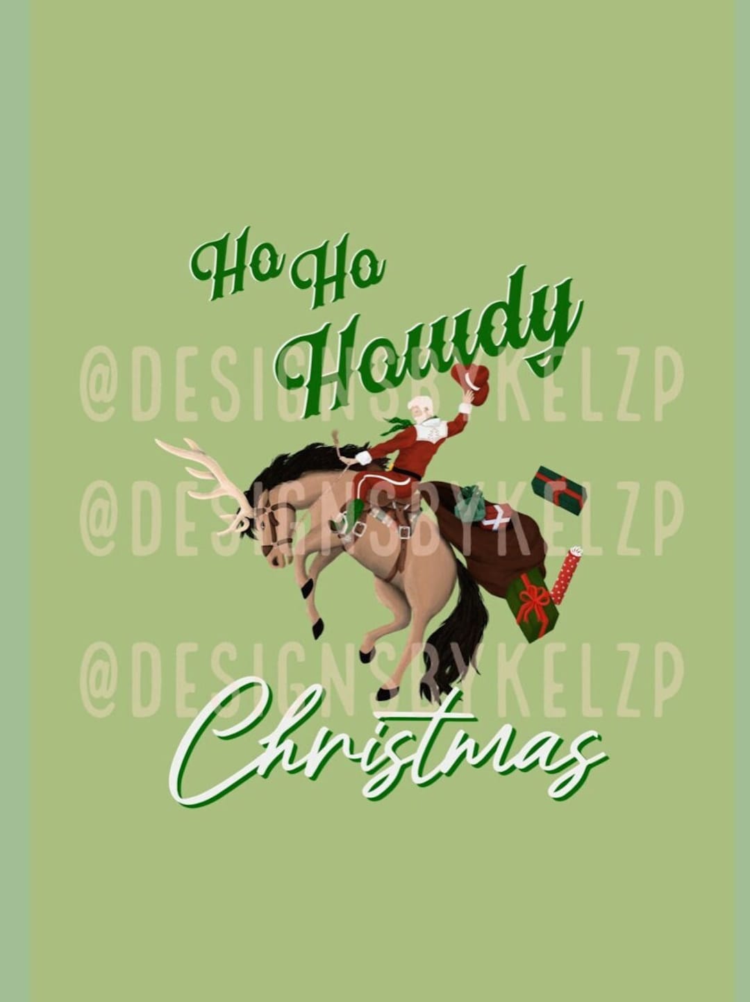 Saddle Bronc Santa | Transparent PNG File - Etsy