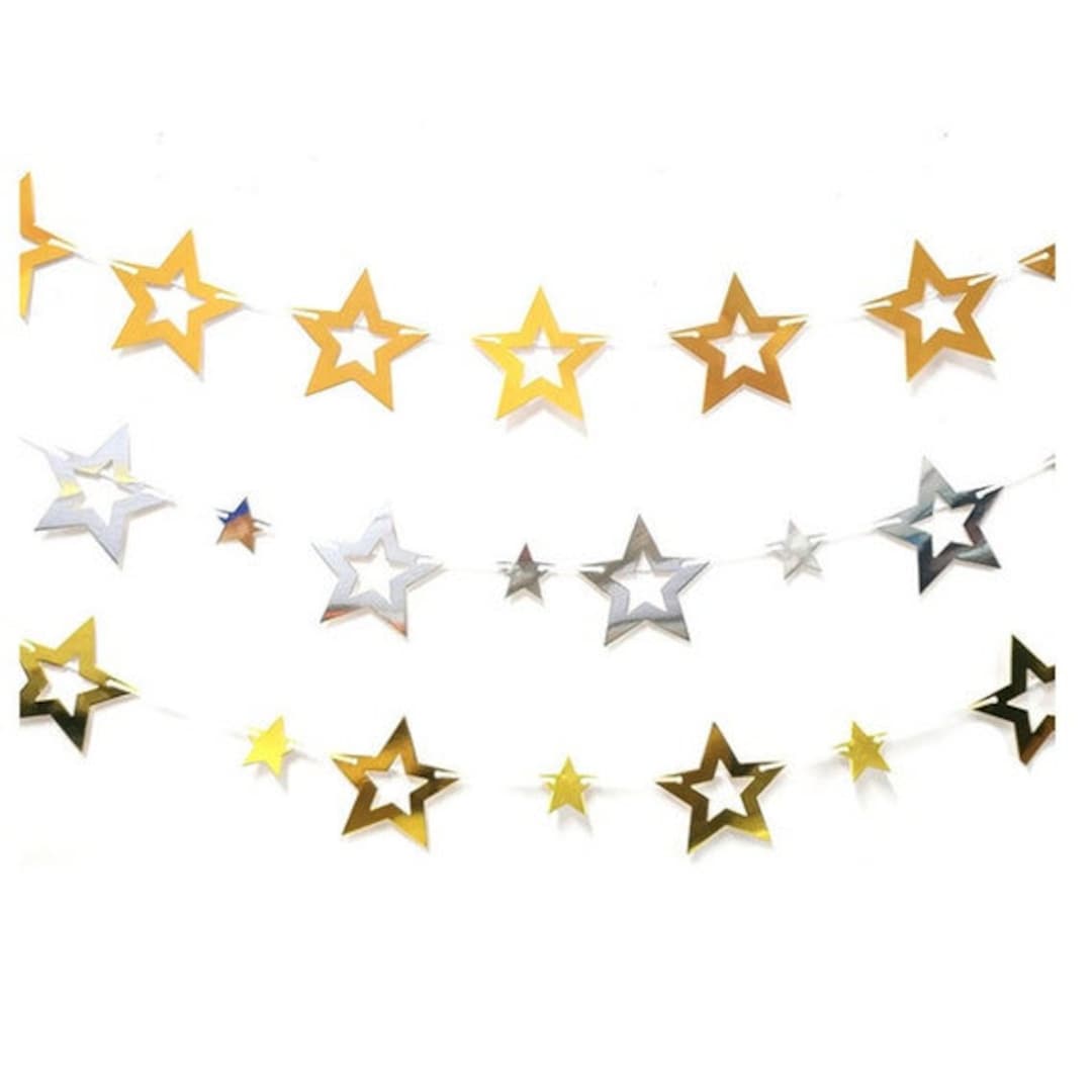 Gold Star Garland, Gold Star Bunting, Gold Wedding Decorations ...