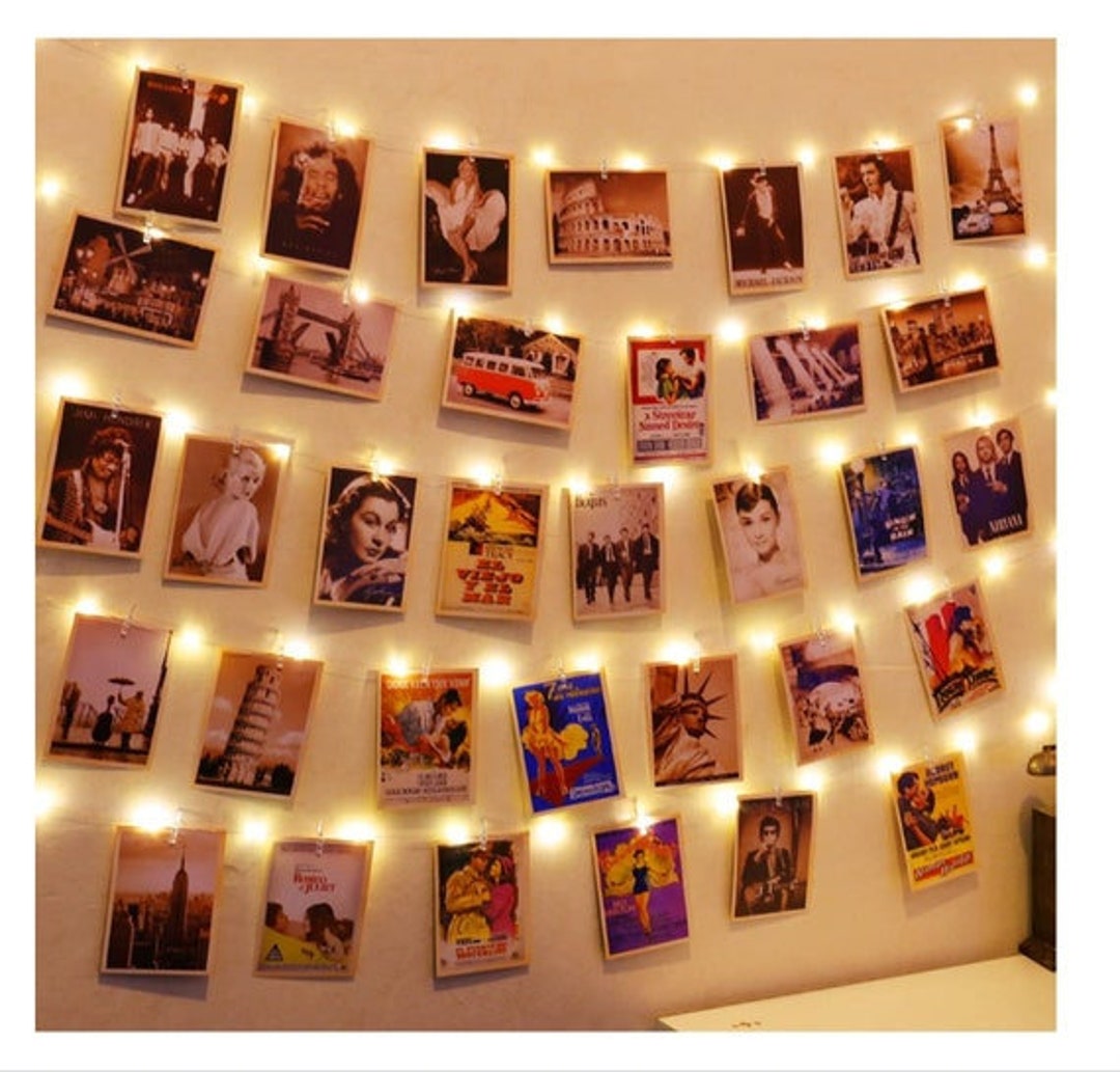 LED Clip Lights Clothes Peg Photo Hanger String Battery Powered - Etsy UK