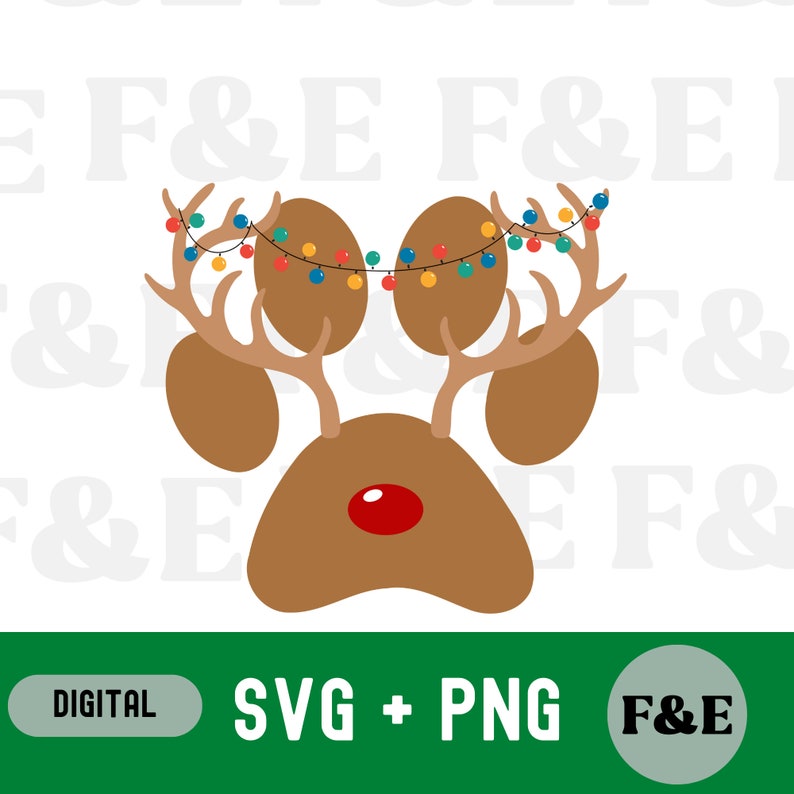 Reindeer Pawprint, Paw Print Svg, Christmas Paw Print SVG Cut File, Dog ...