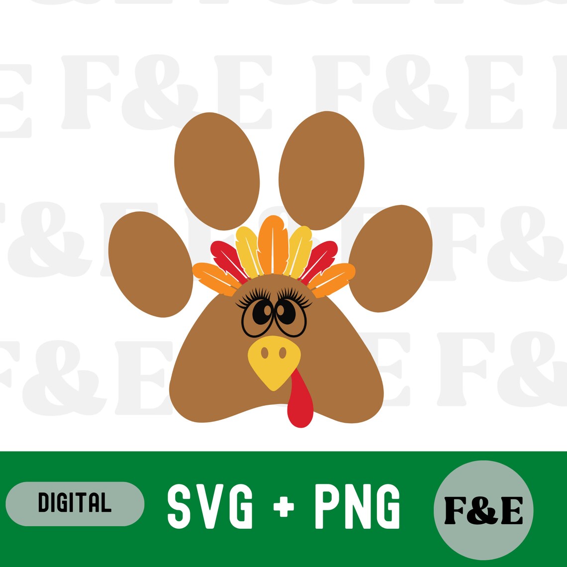 Turkey Pawprint, Paw Print Svg, Fall Autumn, Thanksgiving Paw Print SVG ...