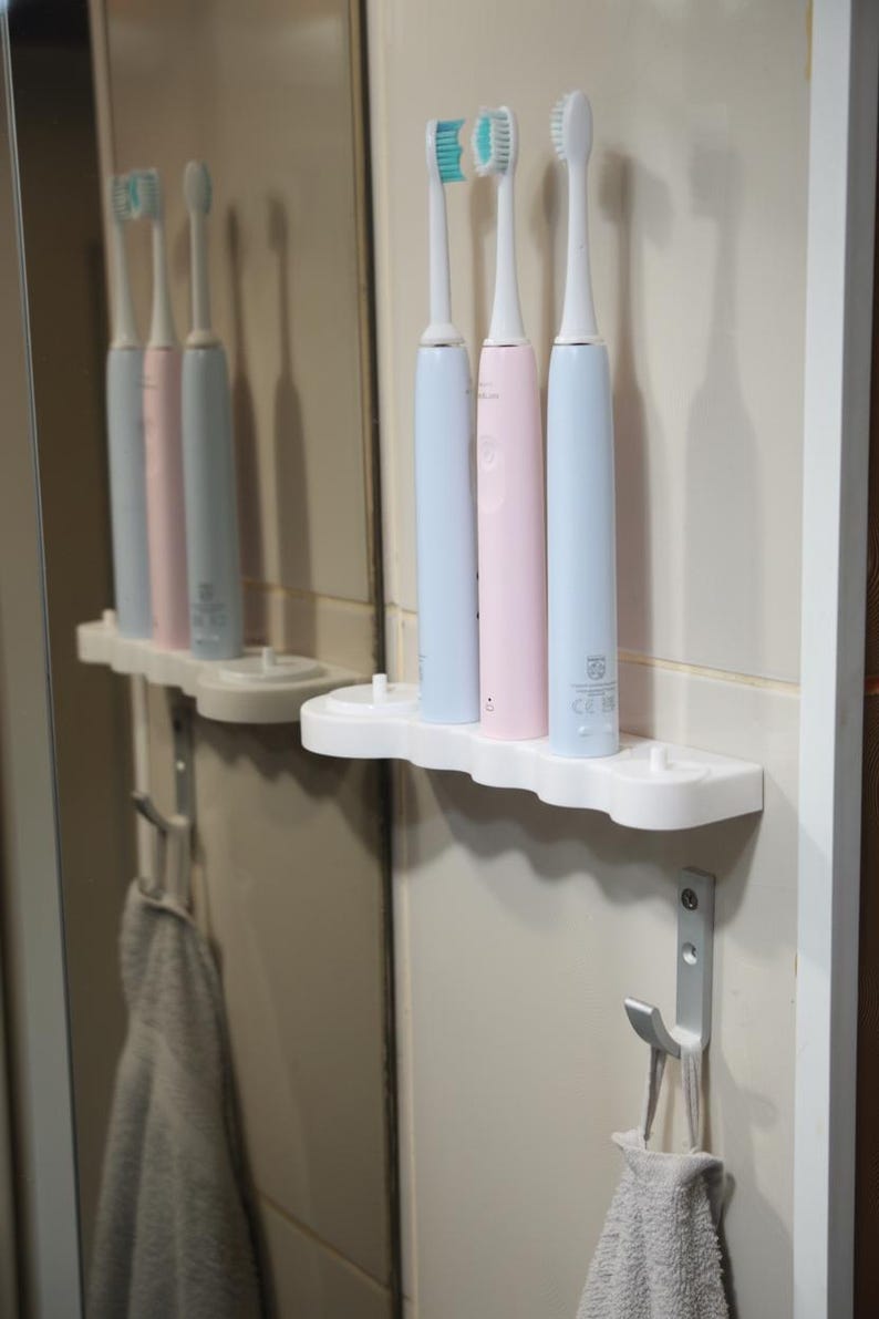 Wall-mounted Sonicare Holder for 4 Toothbrushes | Family Bathroom ...