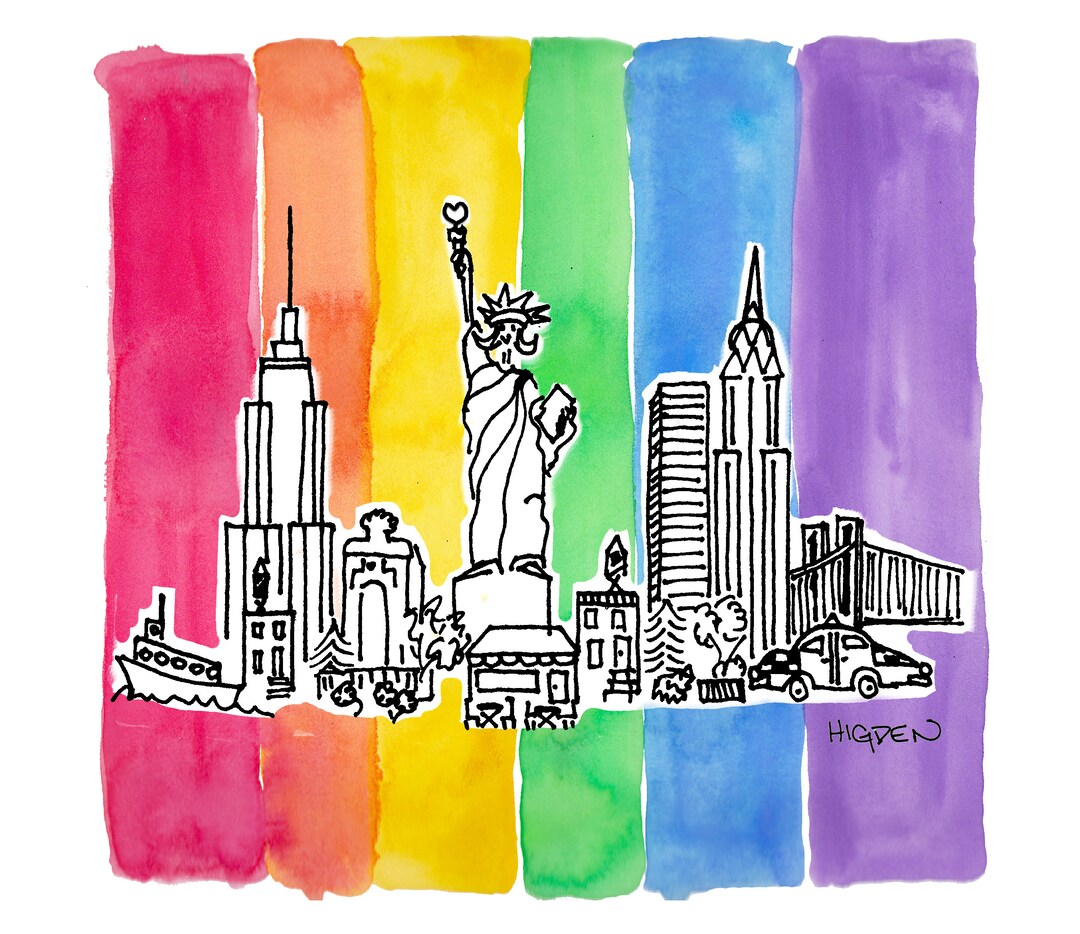 PRIDE Rainbow & Statue of Liberty NYC - Etsy