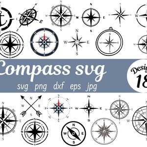 Compass Svg Anchor Svg Engraved Compass Marine Svg Floral - Etsy