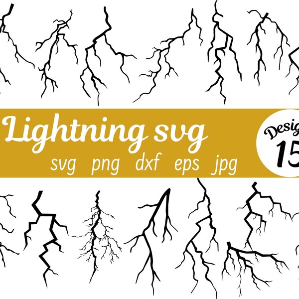 Lightning Svg - Etsy