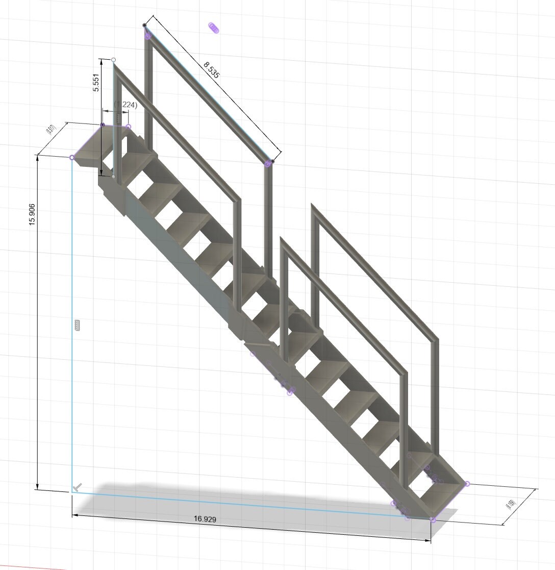 1/6 , Miniature Stairs, Dollhouse, Dollhouse Stairs 5 Inches Wide ...