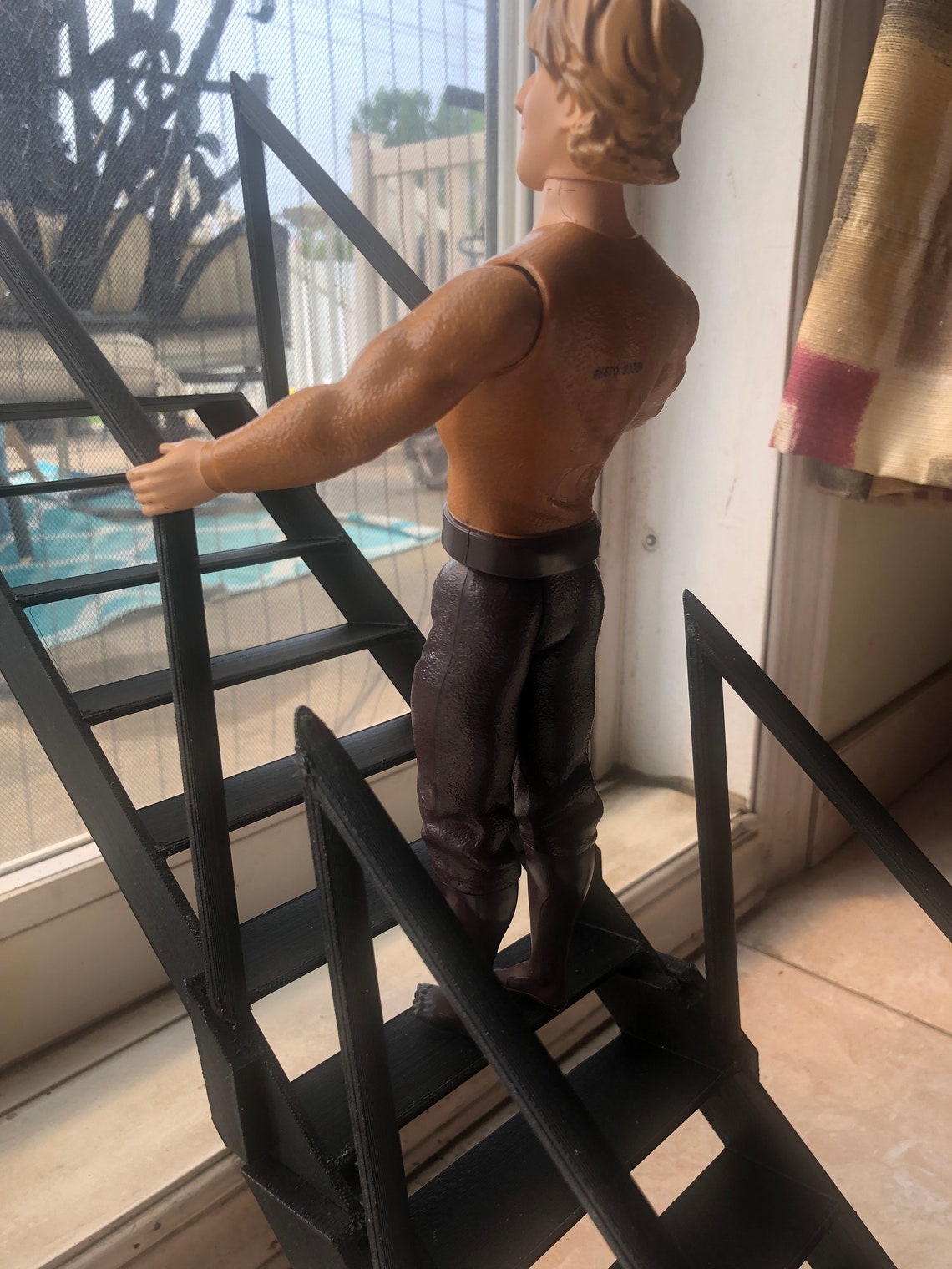 1/6 , Miniature Stairs, Dollhouse, Dollhouse Stairs and Double Rails ...