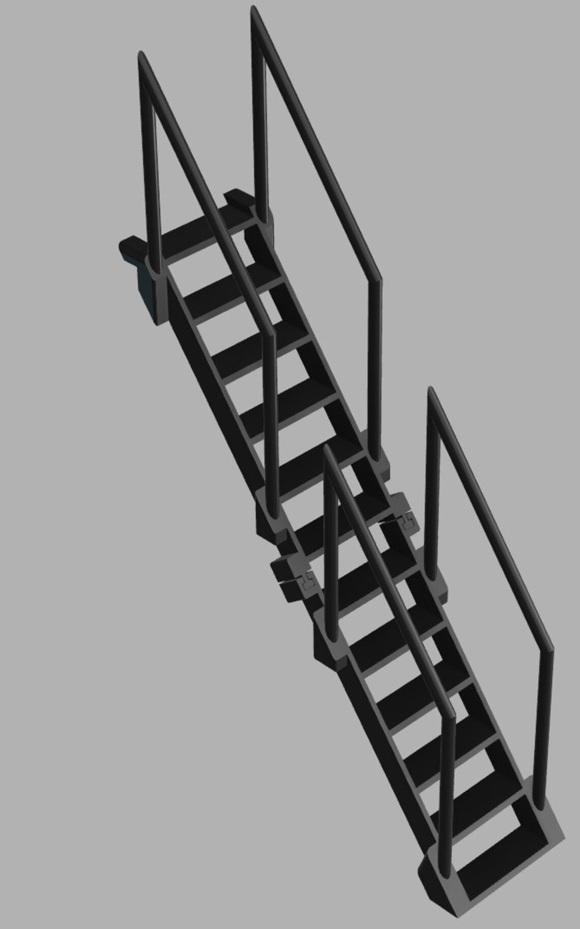 1/6 , Miniature Stairs, Dollhouse, Dollhouse Stairs and Double Rails ...