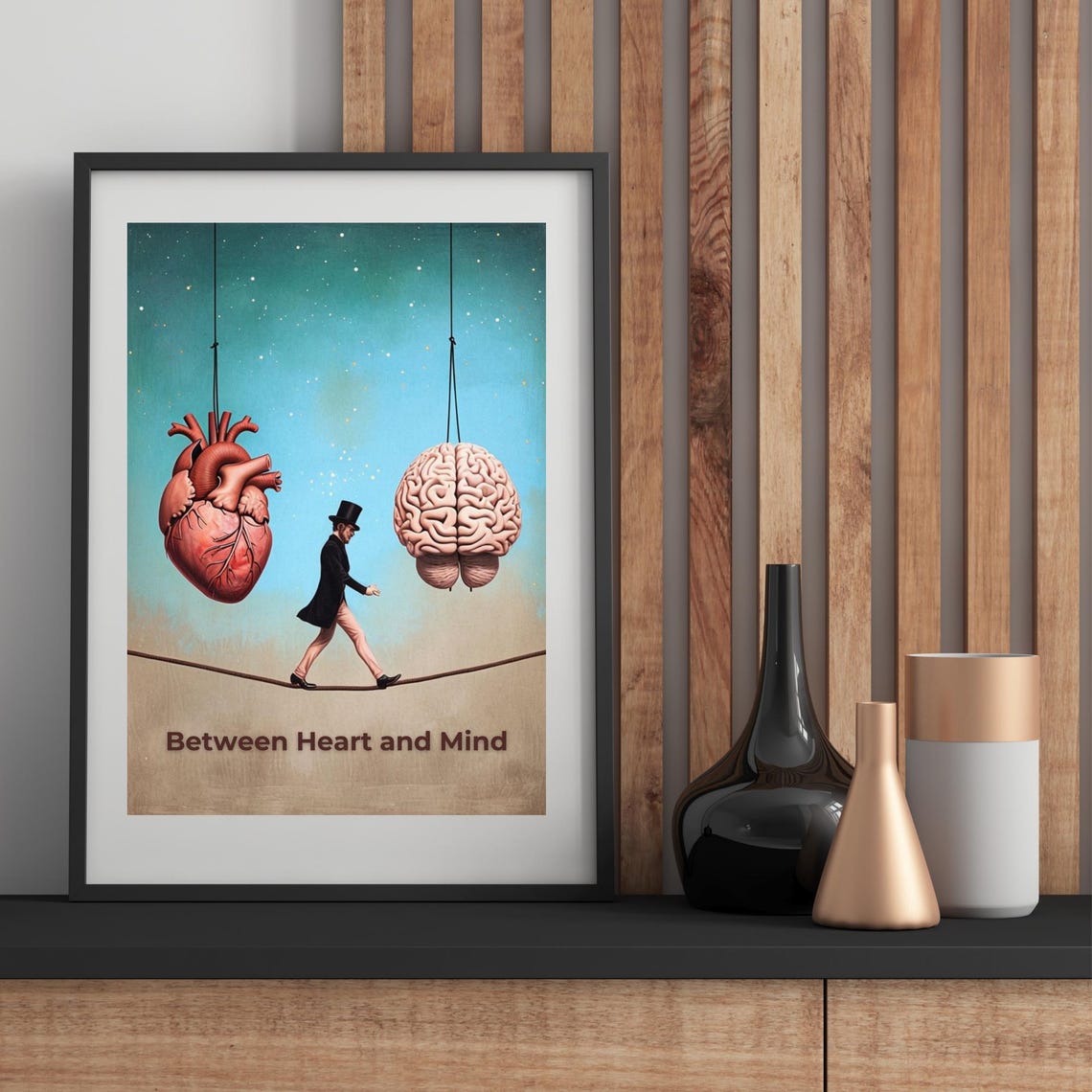Between Heart and Mind - Surreal Art Print, Deep Thought Digital ...