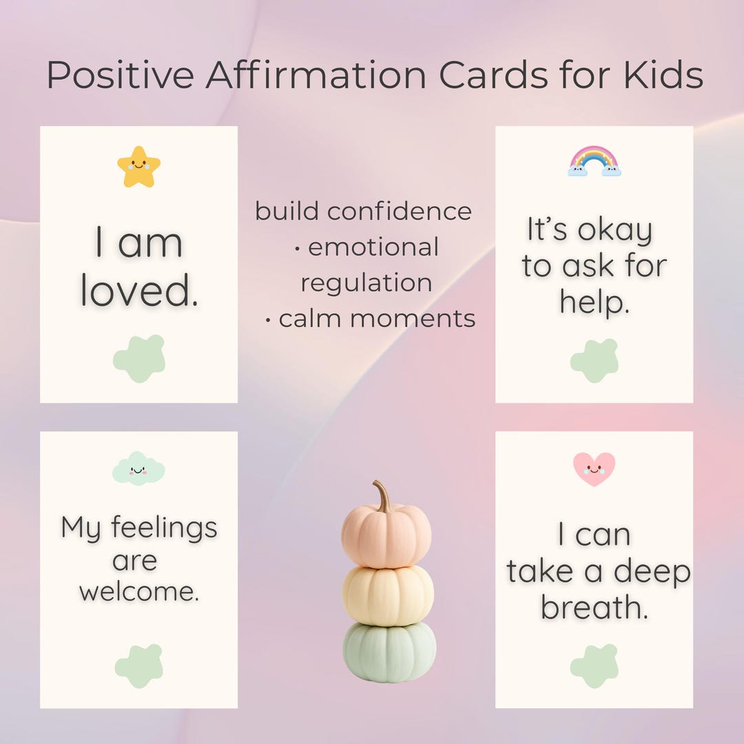 Montessori Affirmation Cards for Kids•calm Down Corner Printable ...