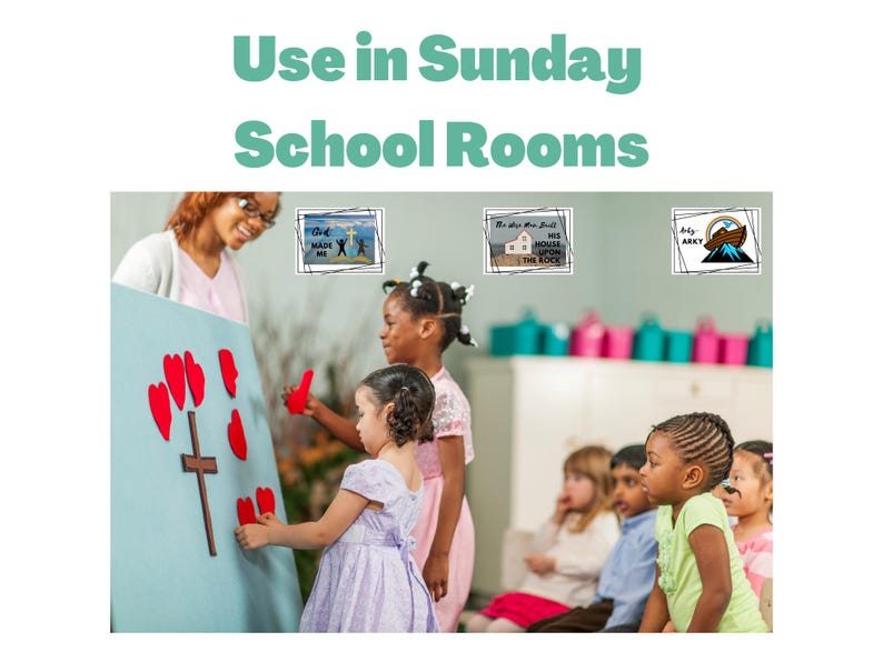 Part 1 Children's Ministry Bible Song Visual Cards Sunday School Visual ...