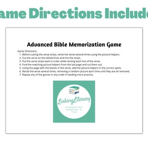 Bible Memorization Game advanced Sunday School or Homeschool Bible ...