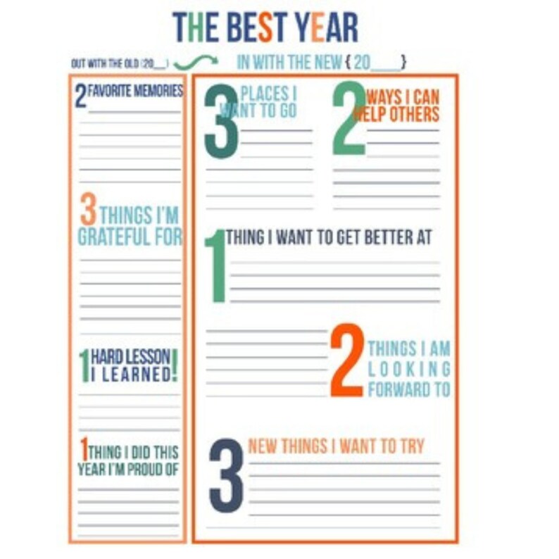 Printable Reflection & Goal Setting Worksheet Yearly Self-reflection ...