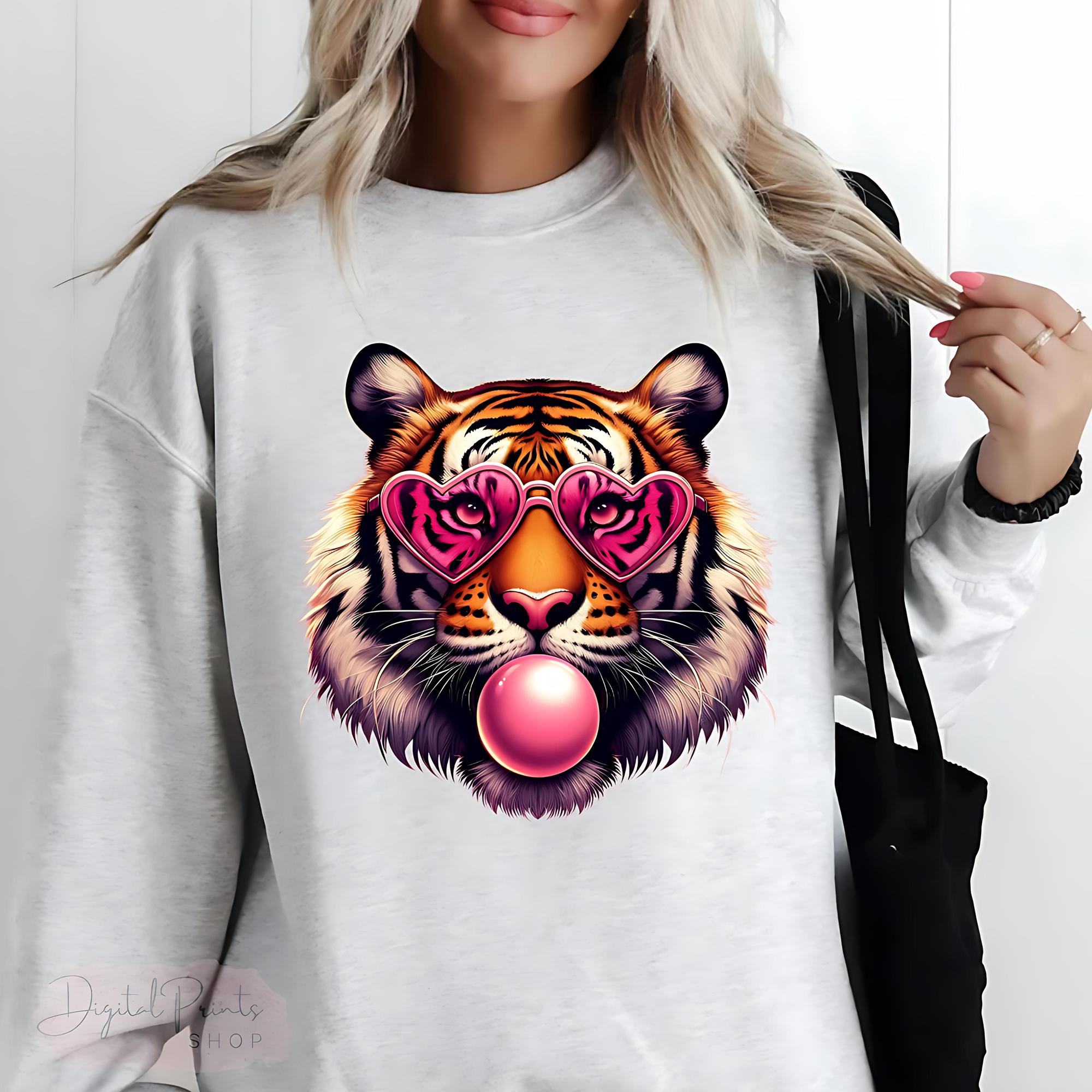 Tiger and Bubbles Gum Png, Tiger Png, Tigers Mascot Preppy Png, Preppy ...