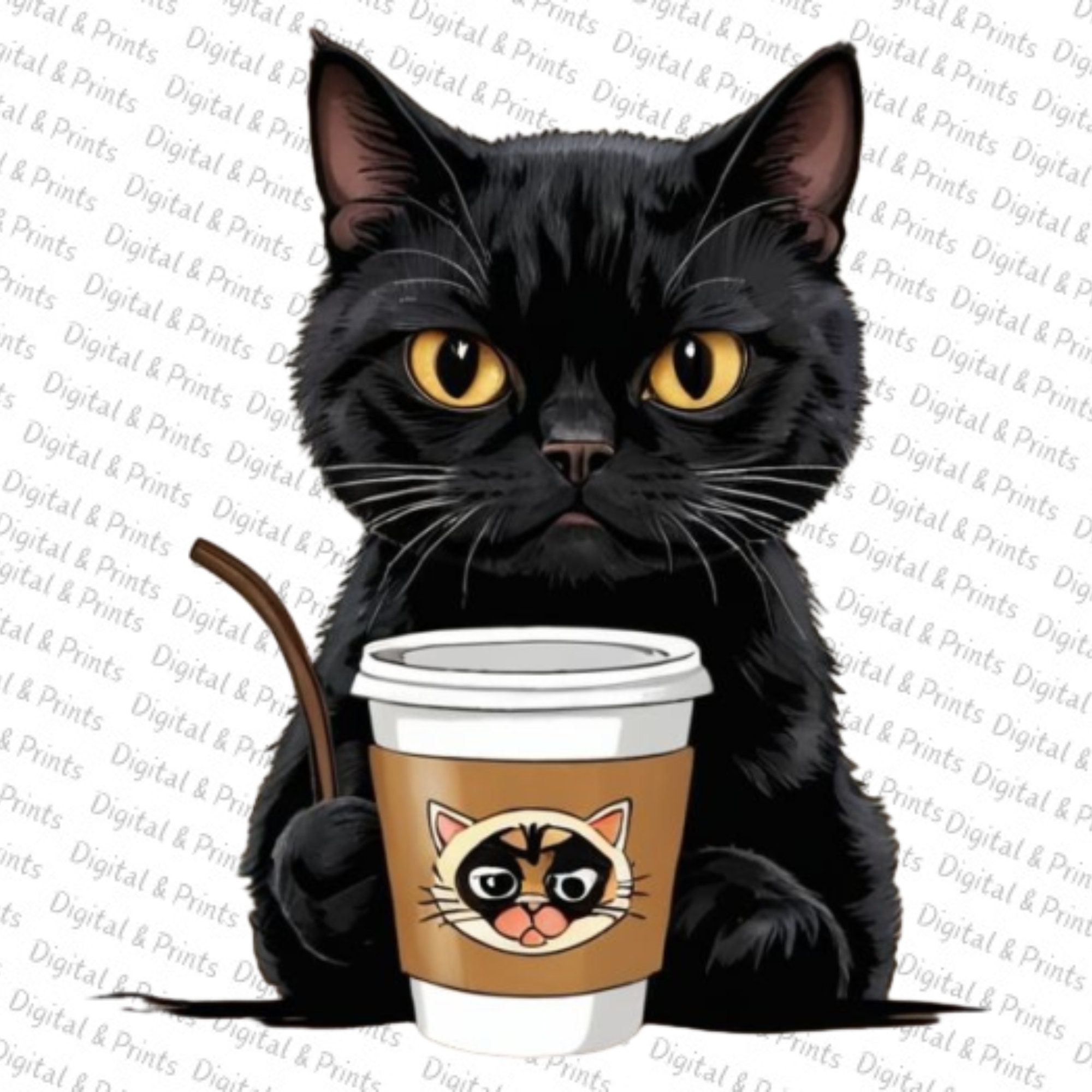 Grumpy Cat Coffee Mug Sublimation Png Download Black Cat Lovers Coffee Cat Clipart Funny Cat