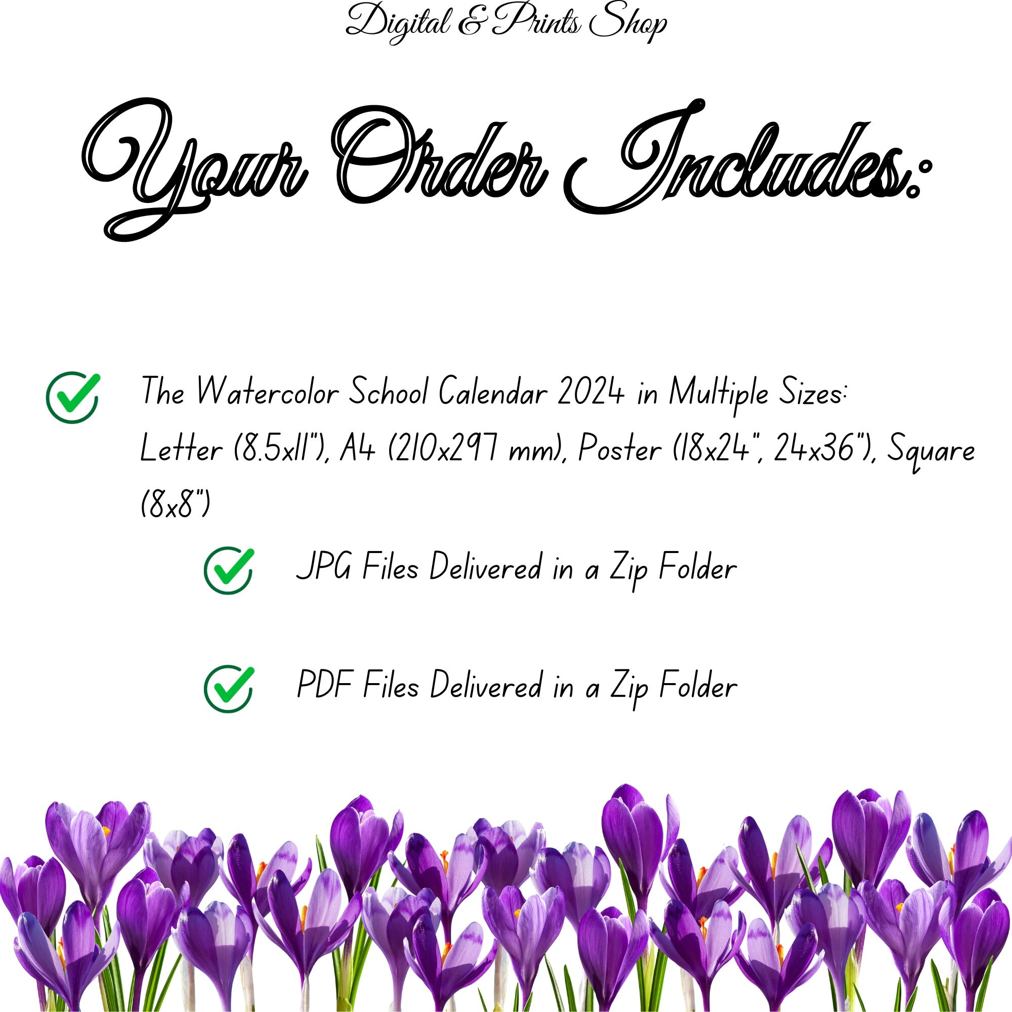 2024 Watercolor School Calendar, Printable Kids Calendar, 2024 Yearly ...