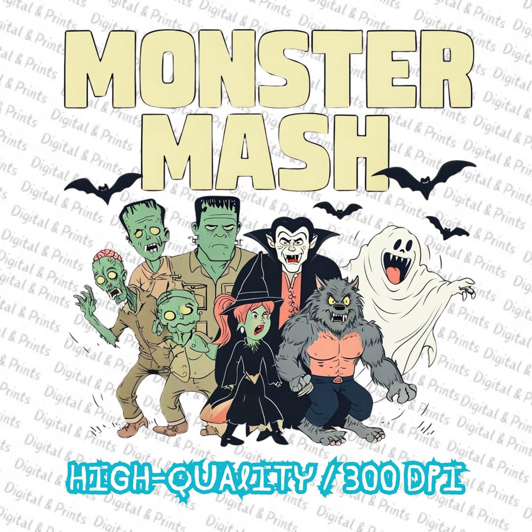 Monster Mash Png, Retro Halloween Png, Vintage Ghost Halloween Png ...