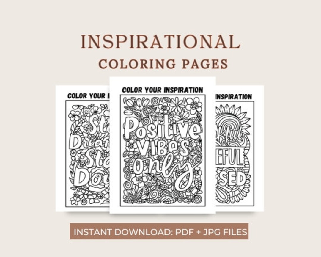Inspirational Quotes Printable Coloring Pages, Motivational Adult ...