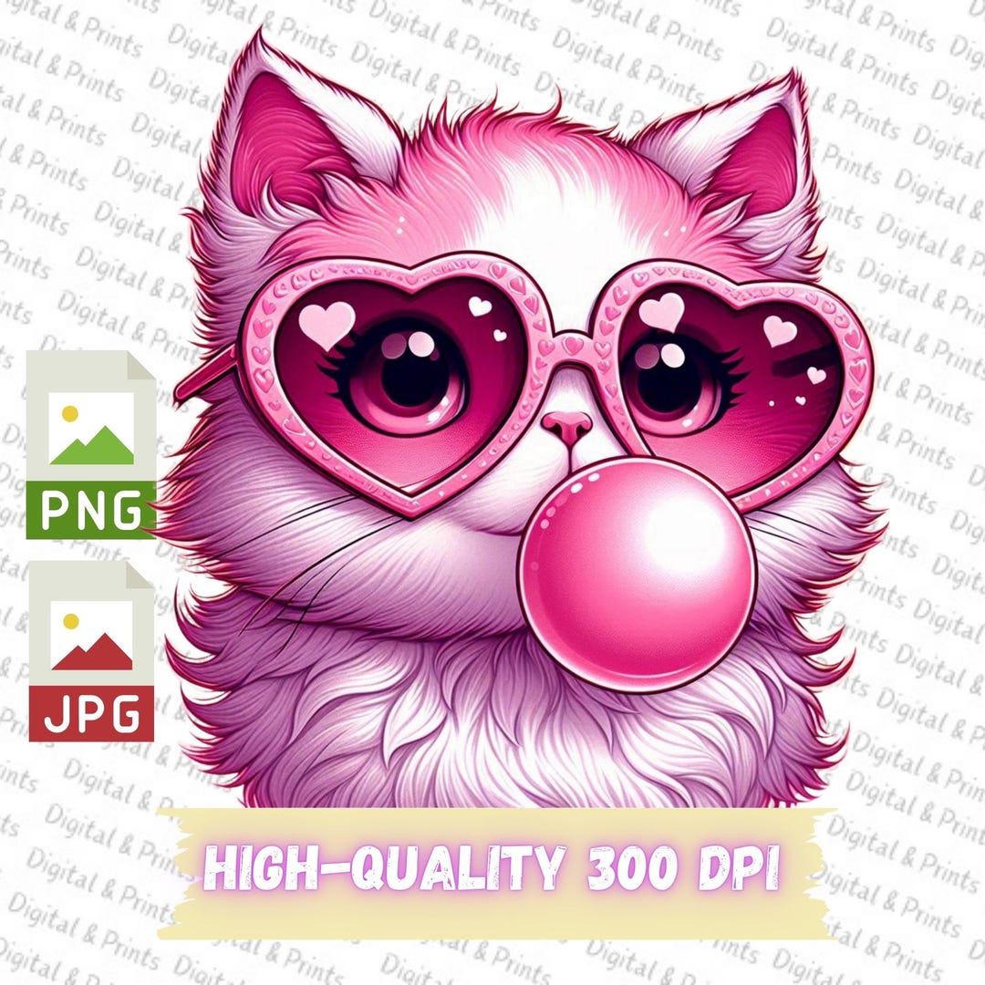 Cat Blowing Bubble Png, Cat Png, Cat Mascot Preppy Png, Preppy Mascot ...