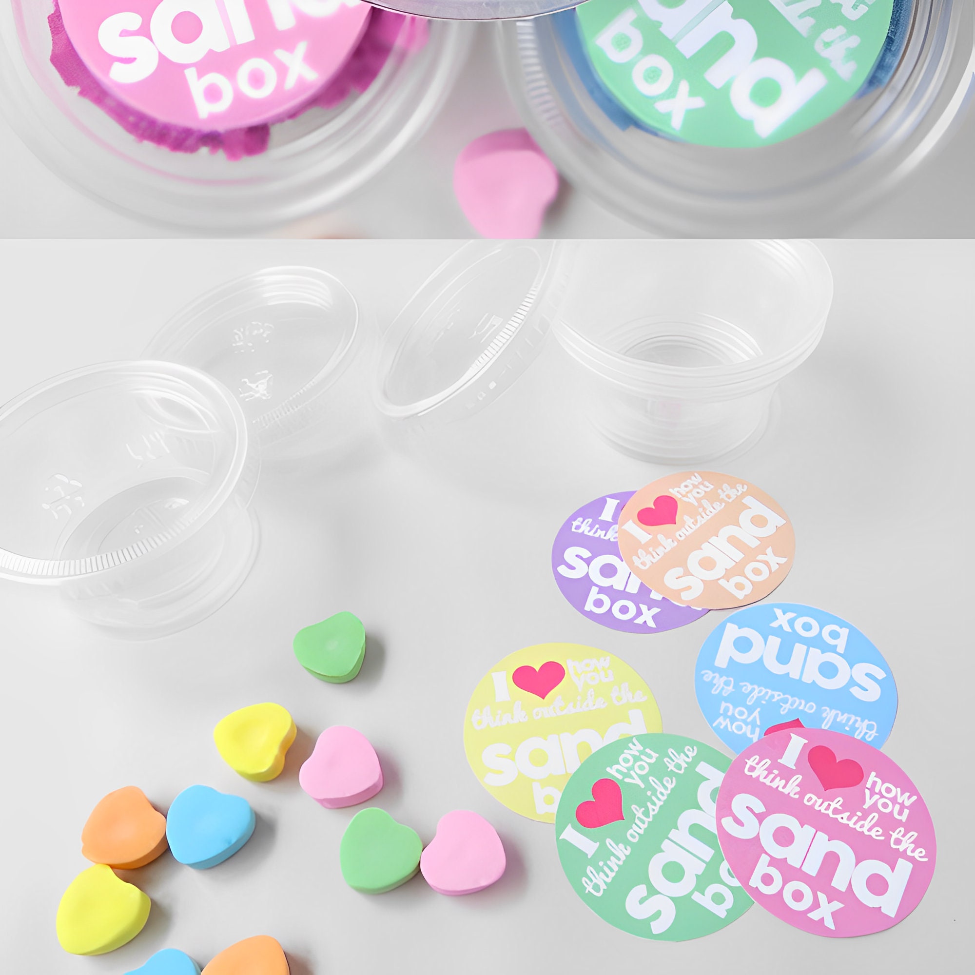 Kinetic Sand Valentine Label Sticker, DIY Valentine Card Printable ...