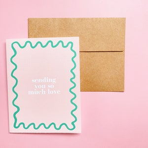 Trendy Stationery Set, Squiggle Card Set, Pack of 4 Cards, Cards for ...