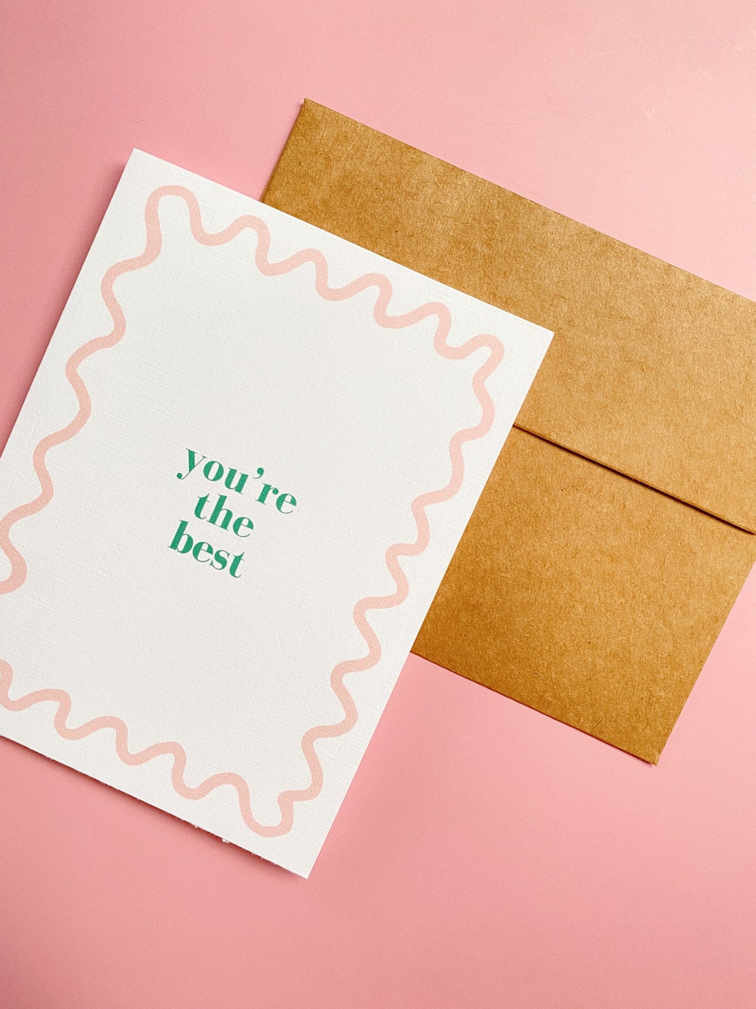 You're the Best Card, Squiggle Card, Trendy Thank You Card, Simple ...