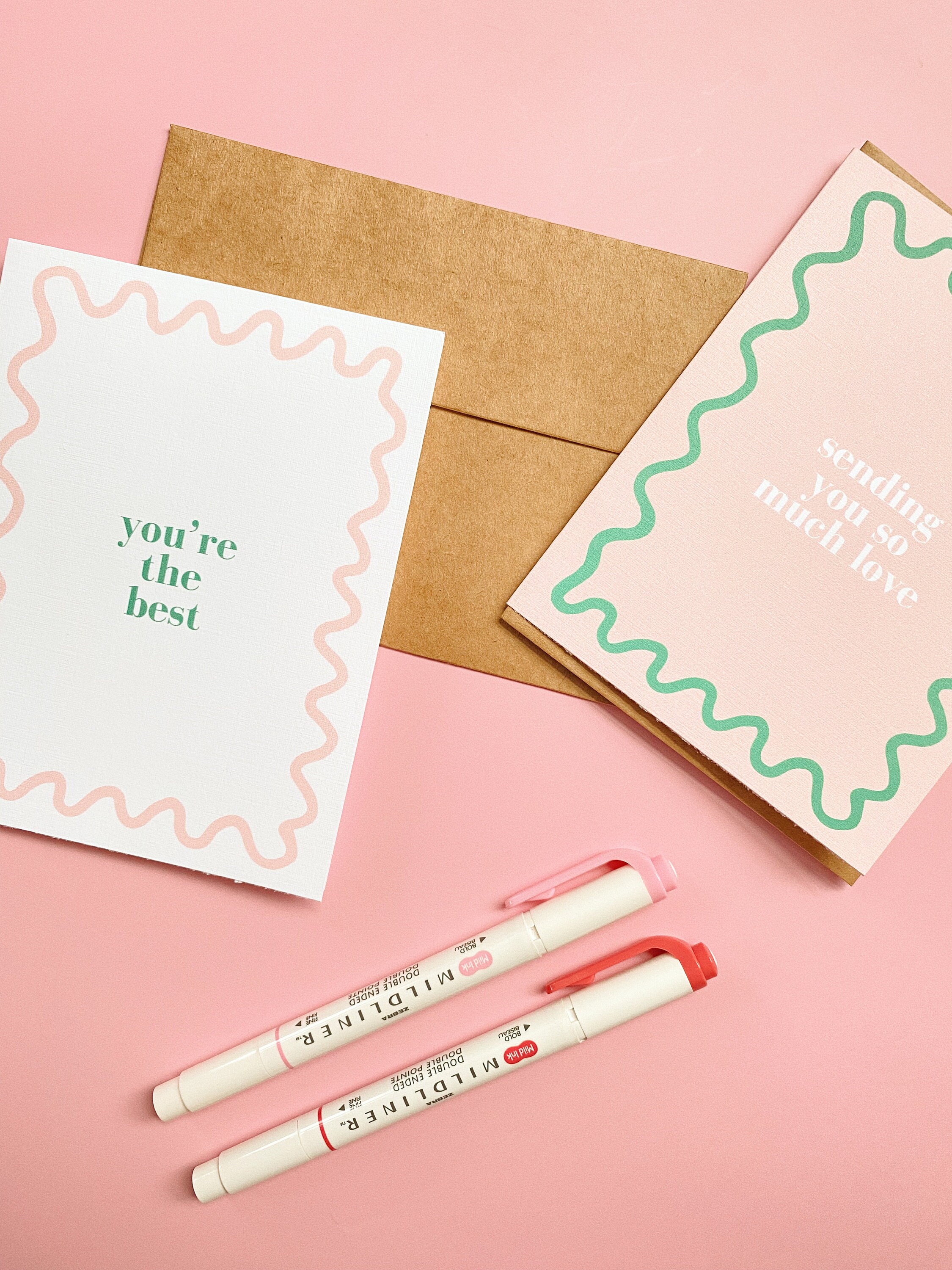 You're the Best Card, Squiggle Card, Trendy Thank You Card, Simple ...