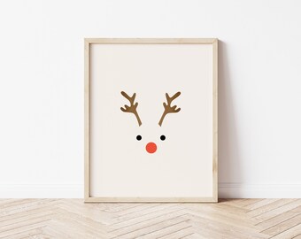 Reindeer Poster - Etsy