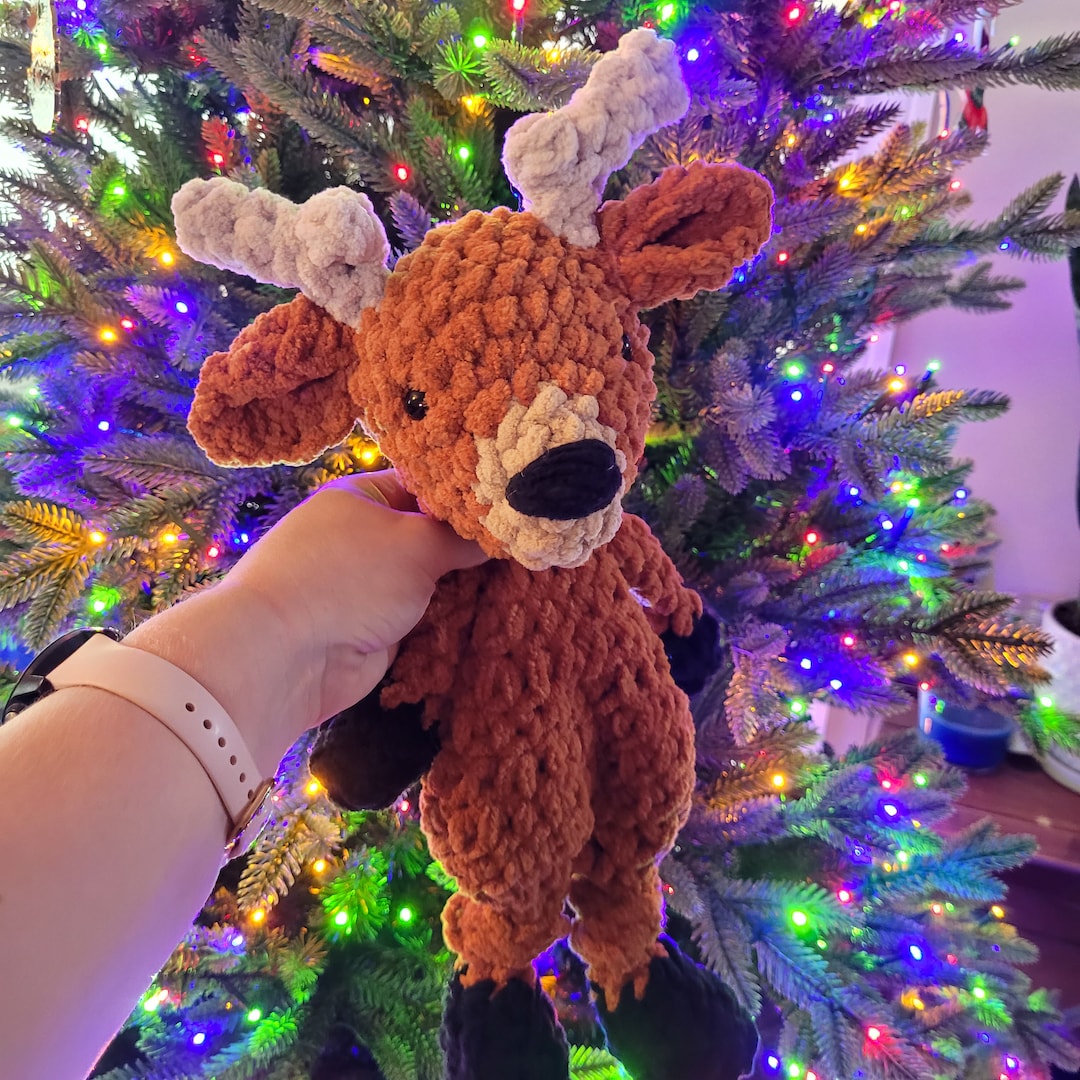 Crochet Deer Lovey Snuggler Stuffed Animal Security Blanket Baby Buck ...
