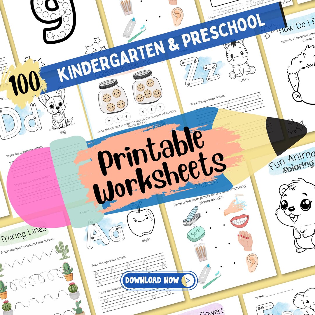 Printable PDF Worksheets: Kindergarten ABC Learning, Pre-k Activity ...