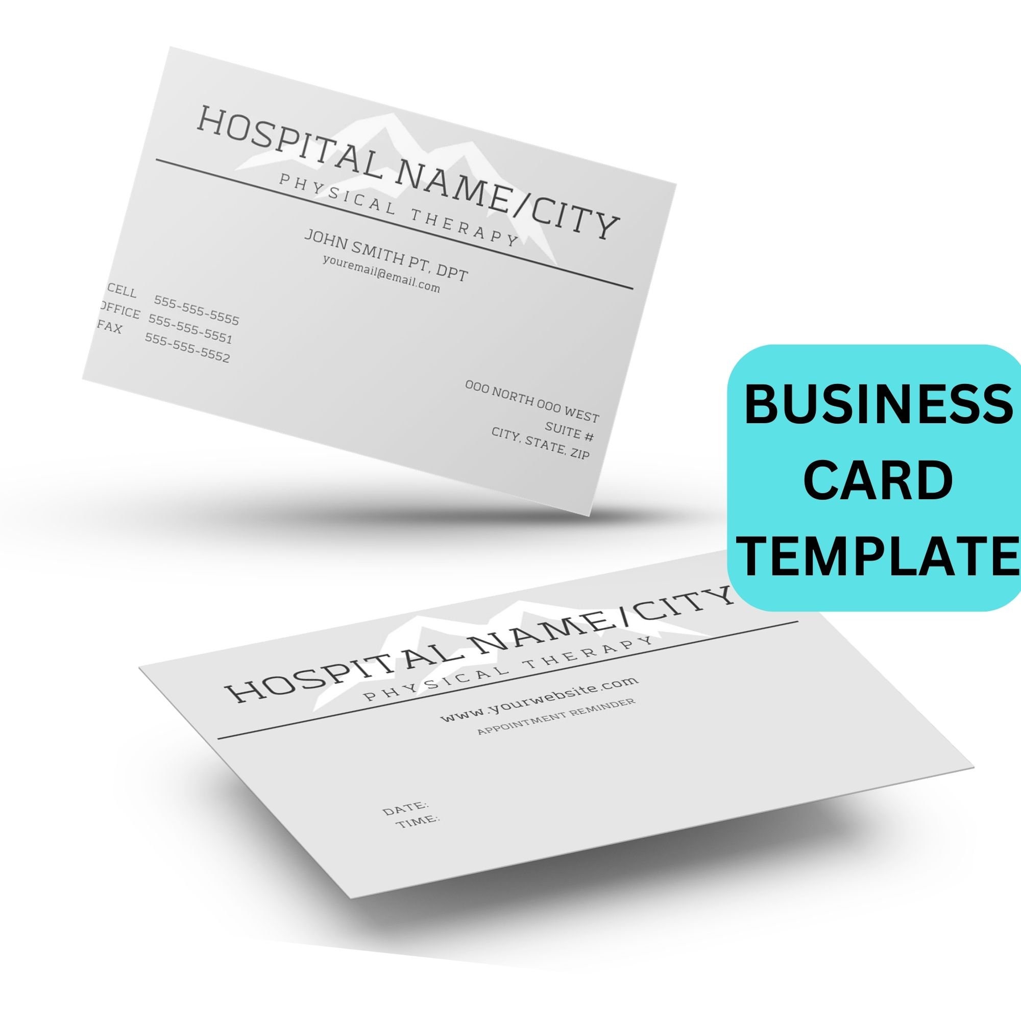 Hospital Business Card Physical Therapy Personal Editable - Etsy