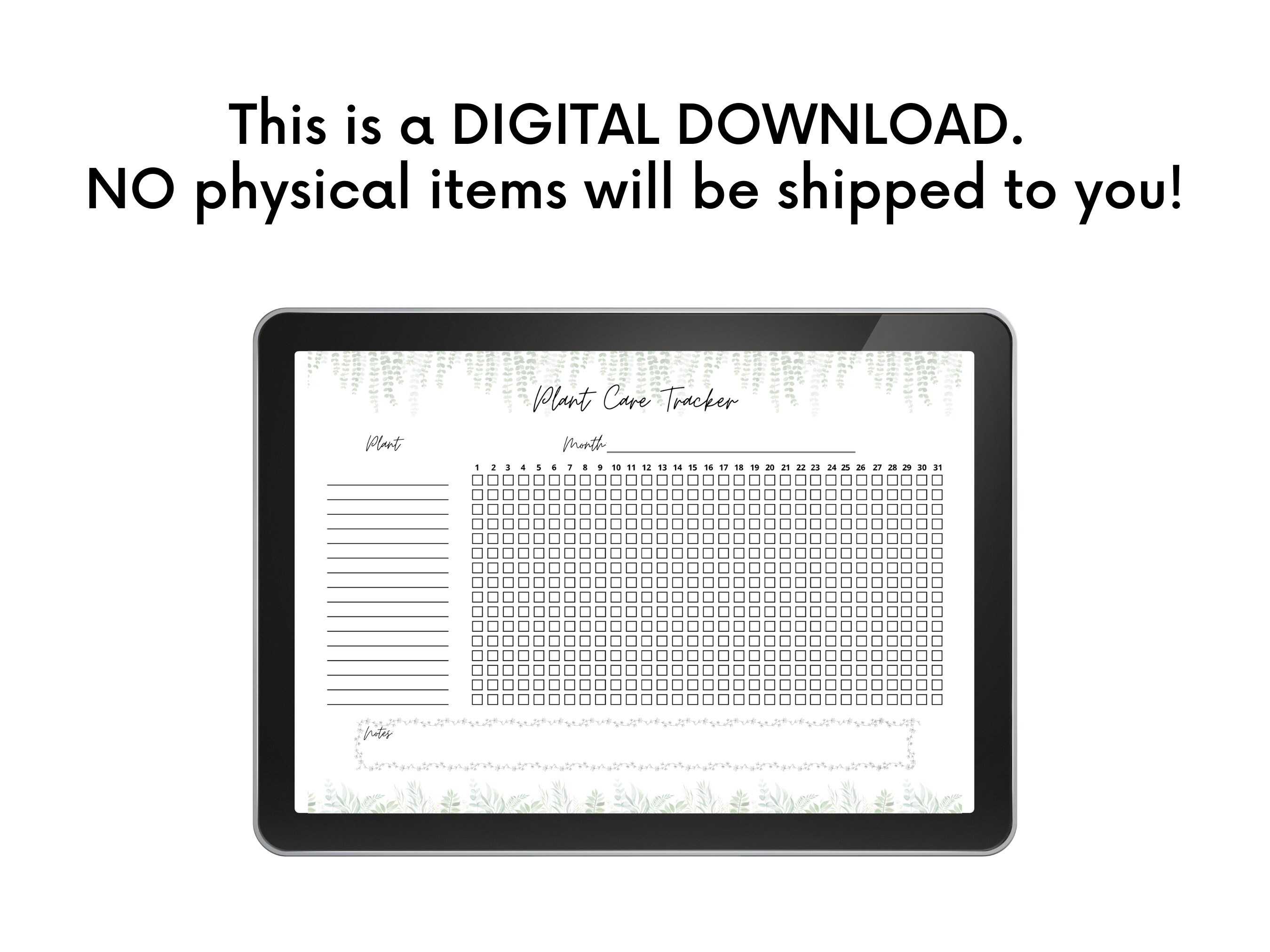 Plant Care Tracker | Digital Plant Tracker | Printable Plant Tracker - Etsy