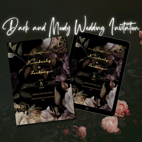 Dark Wedding Invitations - Etsy