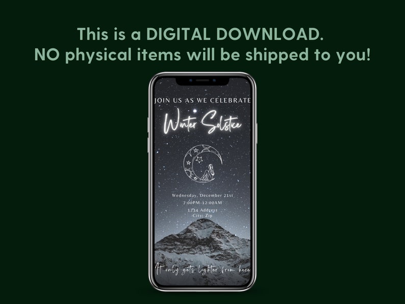 Editable Winter Solstice Celebration Invite | Winter Solstice ...