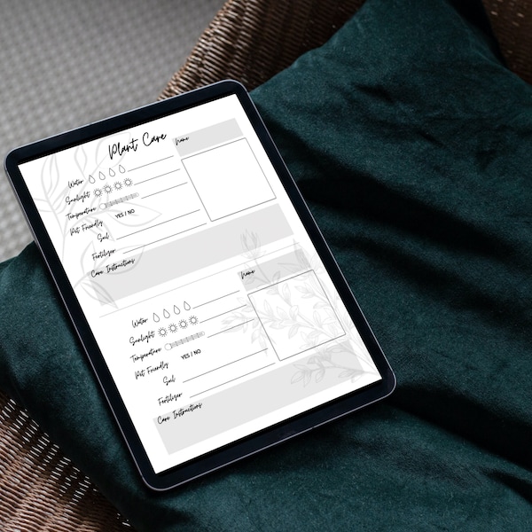 Plant Care Tracker Digital Plant Tracker Printable Plant Tracker - Etsy