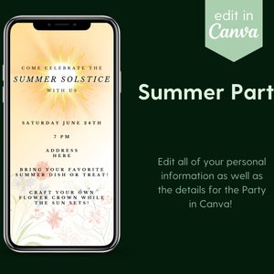 Summer Solstice Celebration Invitation | Summer Party Invite ...