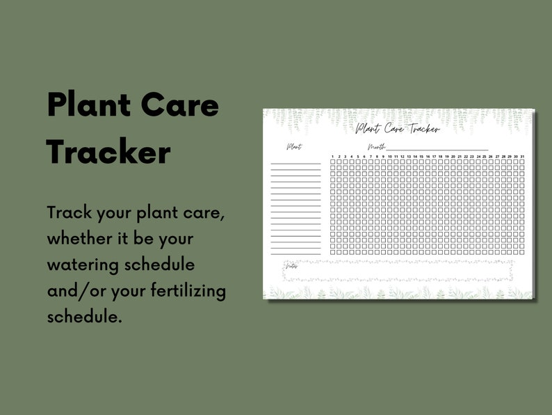 Plant Care Tracker | Digital Plant Tracker | Printable Plant Tracker - Etsy
