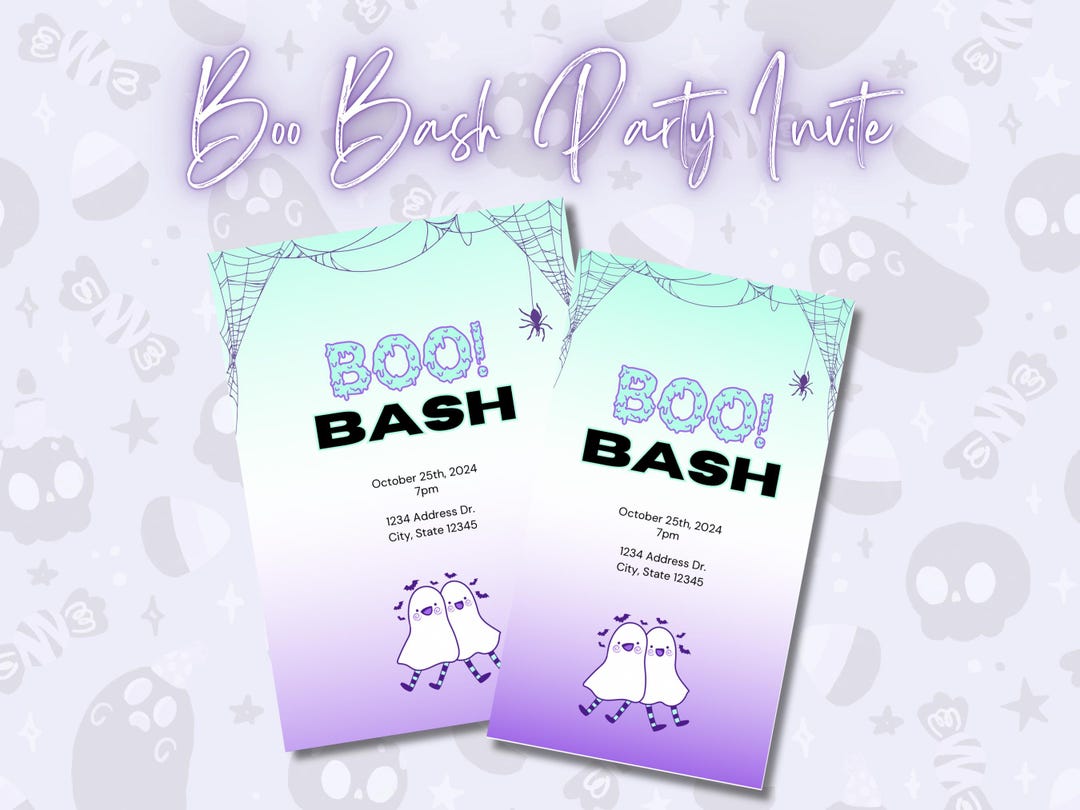 Editable Pastel “boo Bash” Invitation Template – Perfect for a Cute and ...