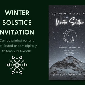 Editable Winter Solstice Celebration Invite | Winter Solstice ...